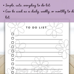 Simple To-do List Printable, Minimal Task List, Daily Productivity ...