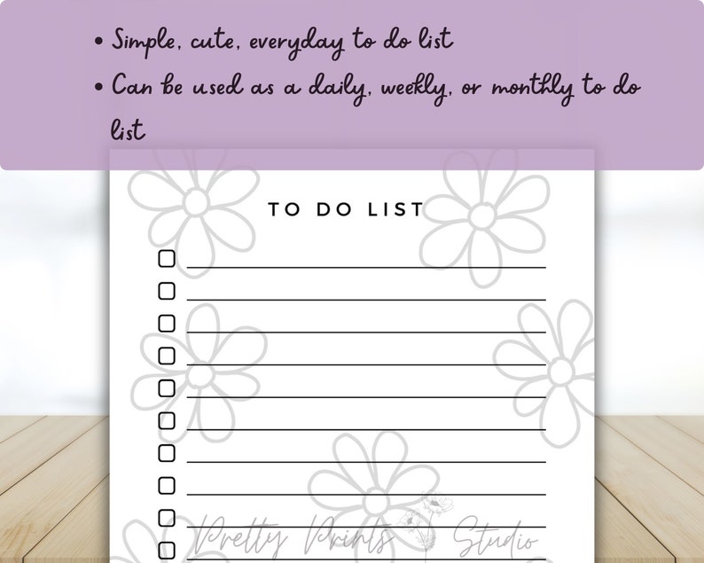 Simple To-do List Printable, Minimal Task List, Daily Productivity ...