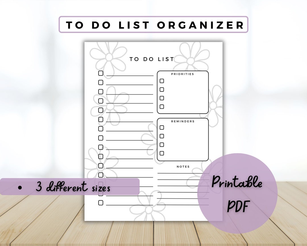 Printable To-do List Organizer, Minimal Task List, Daily Productivity ...