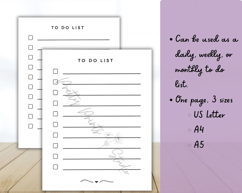 Minimalist To-do List Printable Simple Task List Daily - Etsy