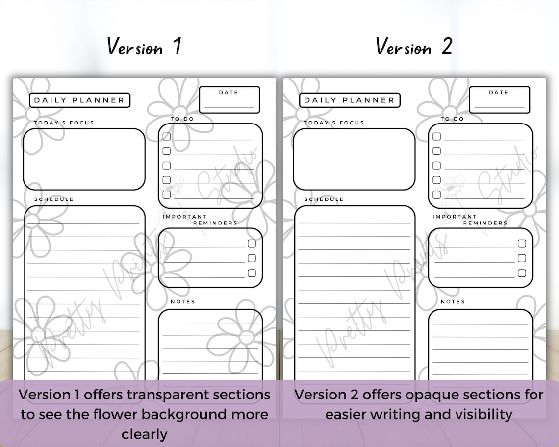 Printable Daily Planner, Productivity Planner, Daily Organizer PDF ...