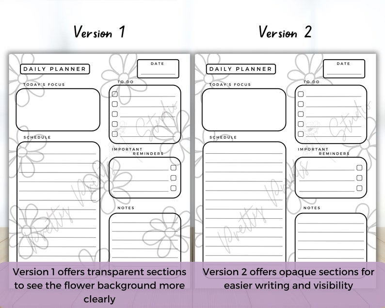 Printable Daily Planner, Productivity Planner, Daily Organizer PDF ...