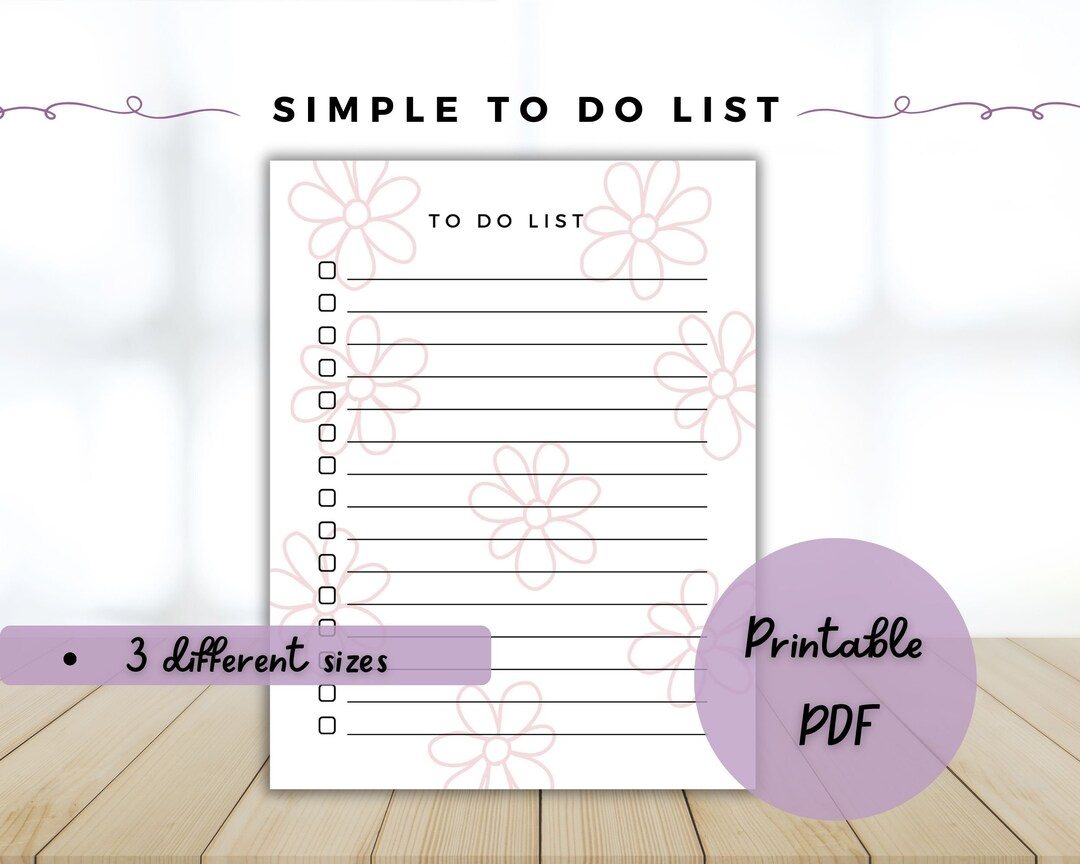 Simple To-do List Printable, Minimal Task List, Daily Productivity ...