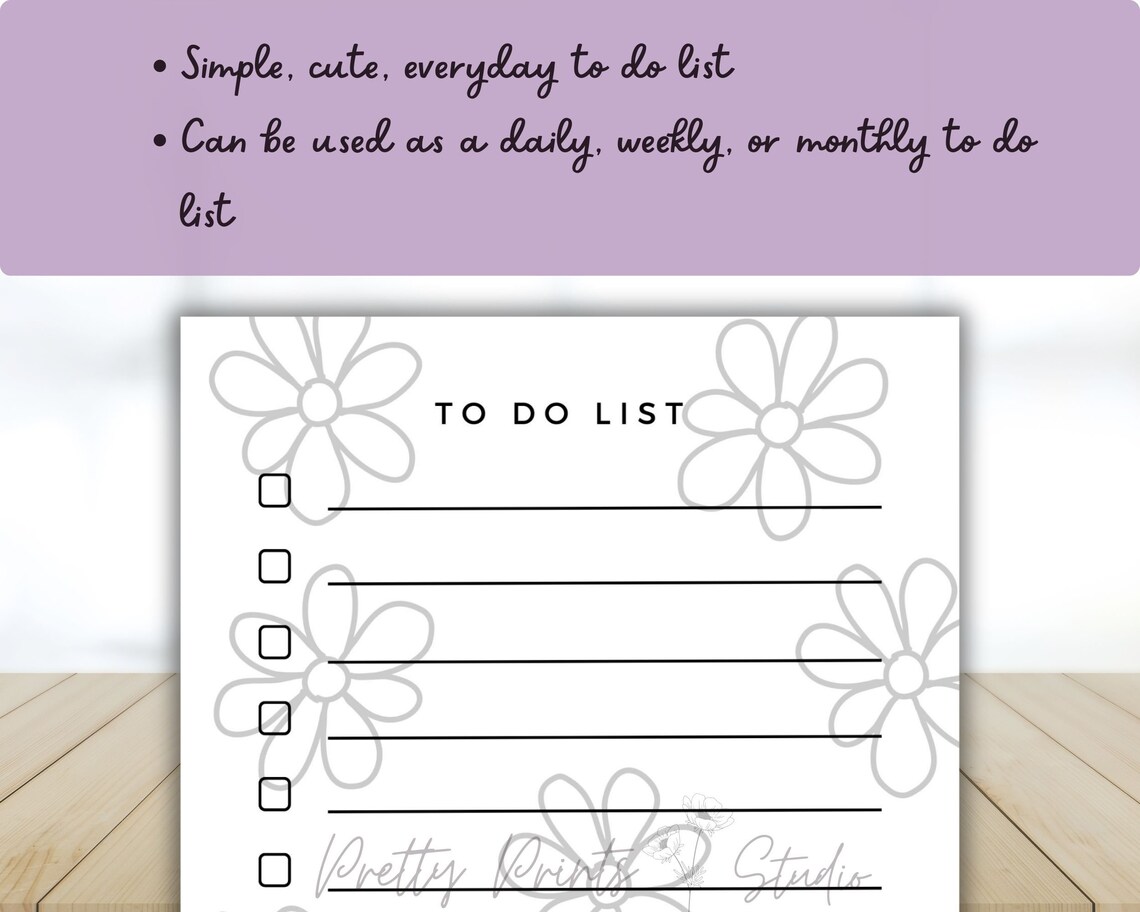 Simple To-do List Printable, Minimal Task List, Daily Productivity ...