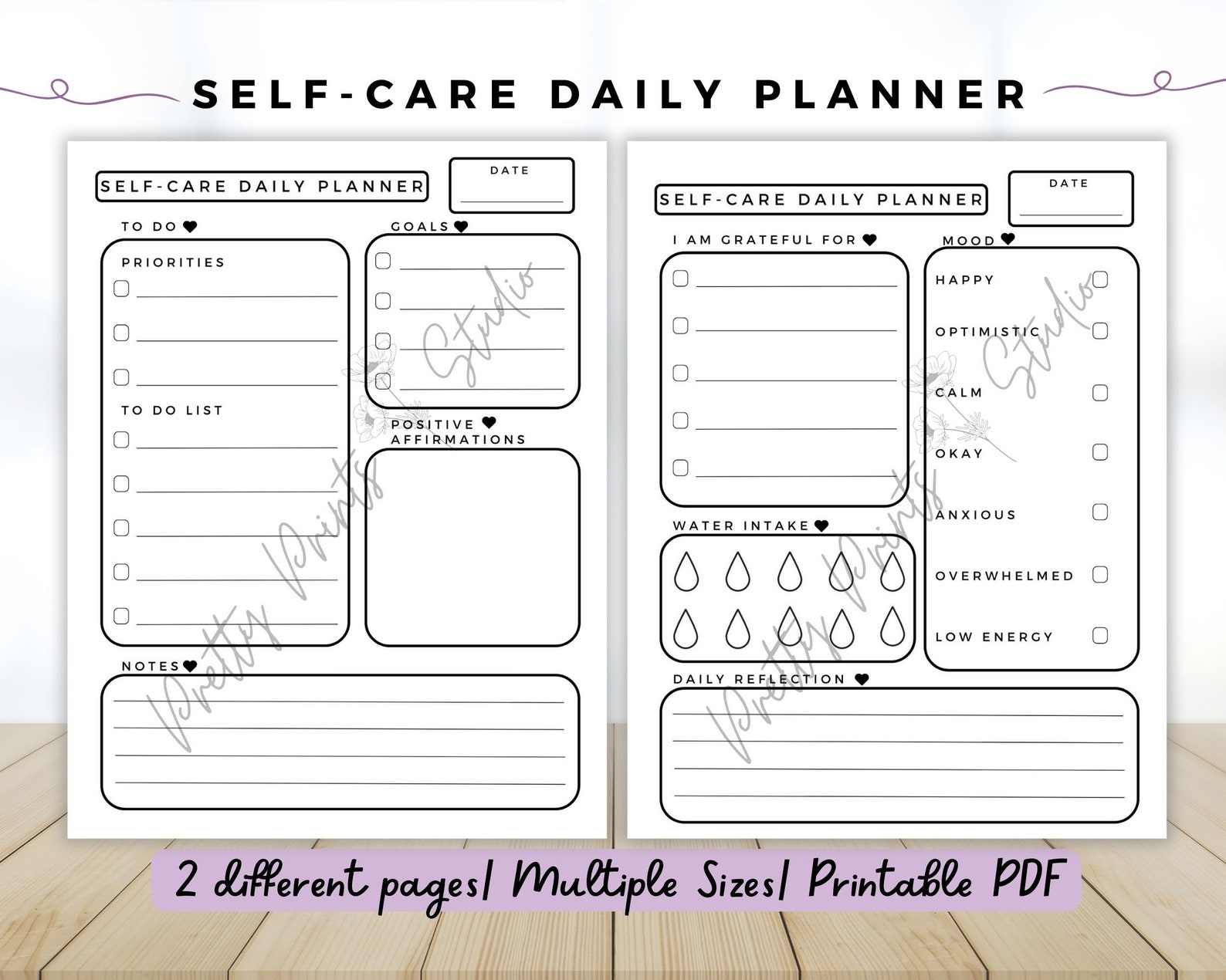 Self-care Daily Planner for Mental Health and Well-being, Daily ...