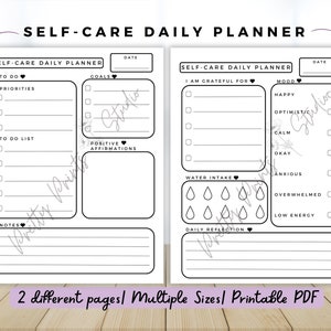 Self-care Daily Planner for Mental Health and Well-being, Daily ...