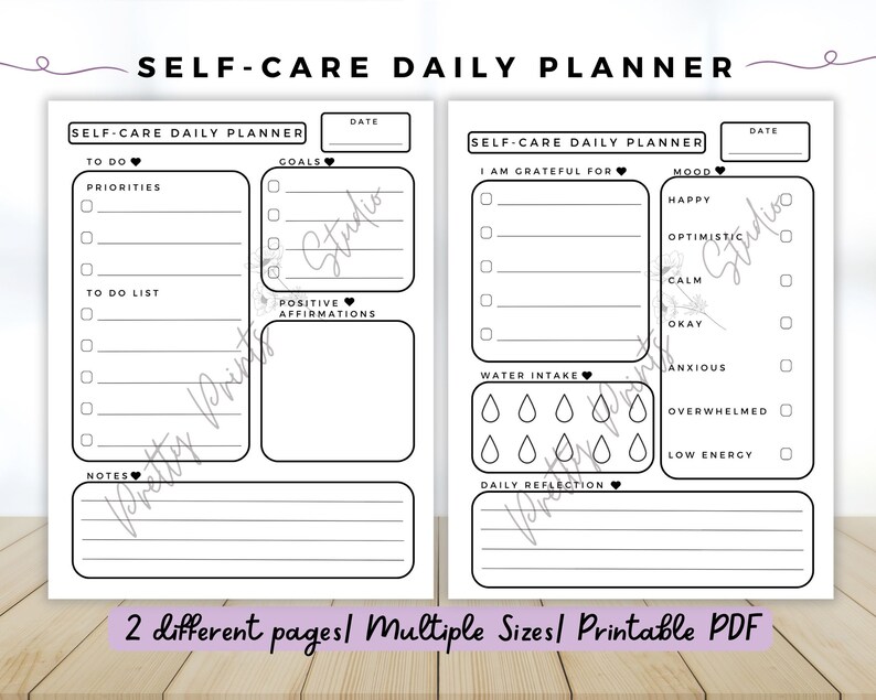 Self-care Daily Planner for Mental Health and Well-being, Daily ...