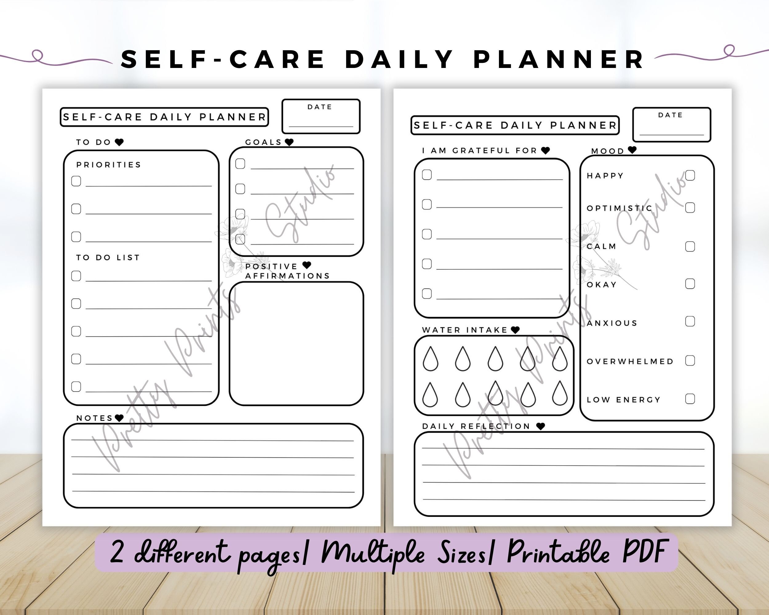 Self-care Daily Planner for Mental Health and Well-being, Daily ...