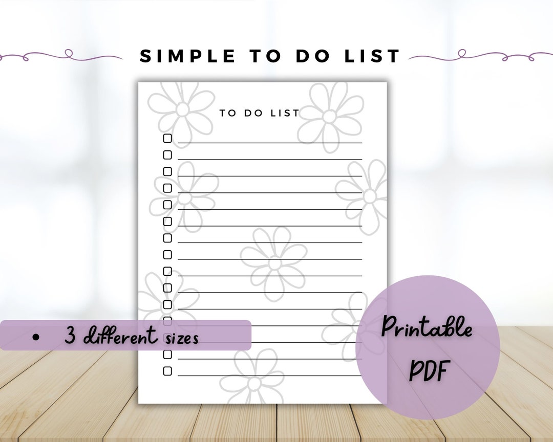 Simple To-do List Printable, Minimal Task List, Daily Productivity Checklist - Etsy