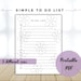 Simple To-do List Printable, Minimal Task List, Daily Productivity ...