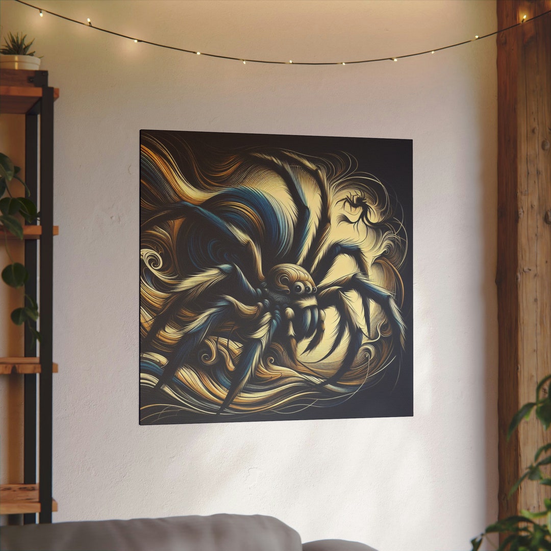 Dusty Spider Canva Art Print Vintage Home Decor - Etsy