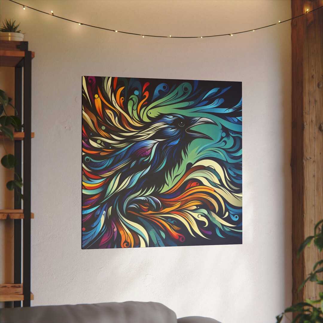 Psycho Crow Canva Art Print Vintage Home Decor - Etsy