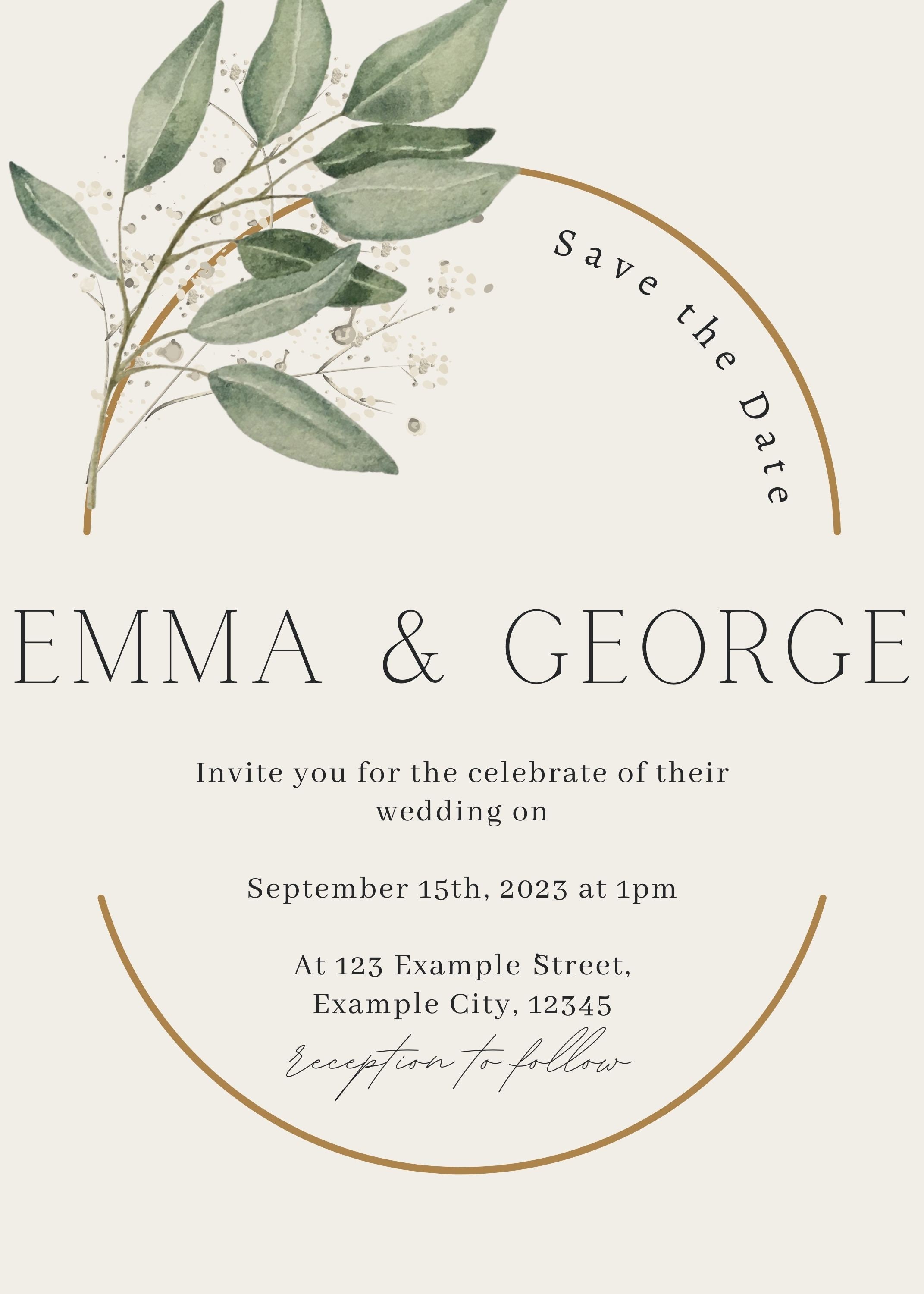 Greenery Wedding Invitation - Etsy