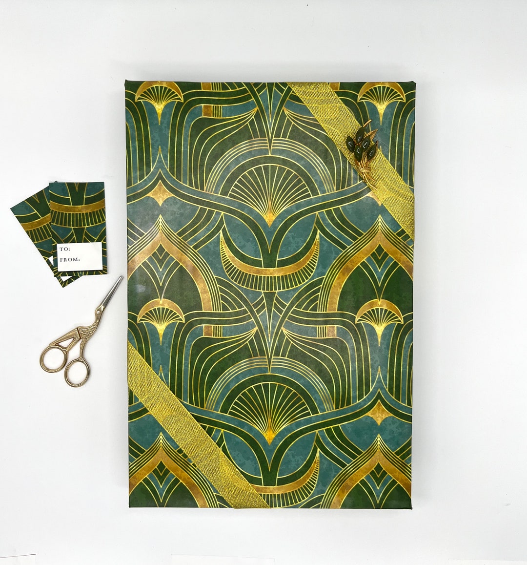 Art Deco Wrapping Paper, Geometric Gift Wrap, Vintage Wrapping Paper ...