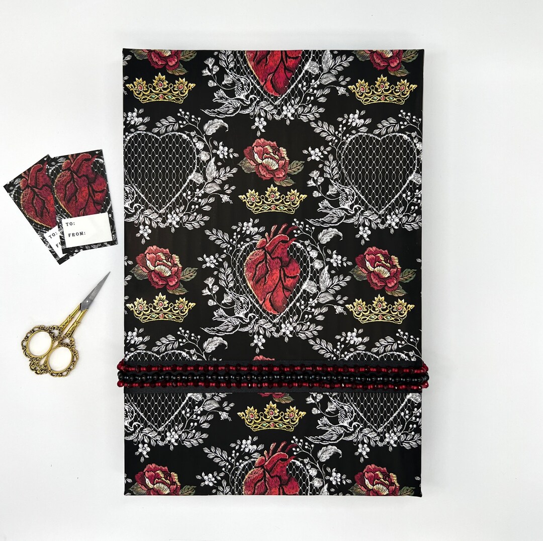 Goth Wrapping Paper, Gothic Gift Wrap, Dark Wrapping Paper, Queen of ...