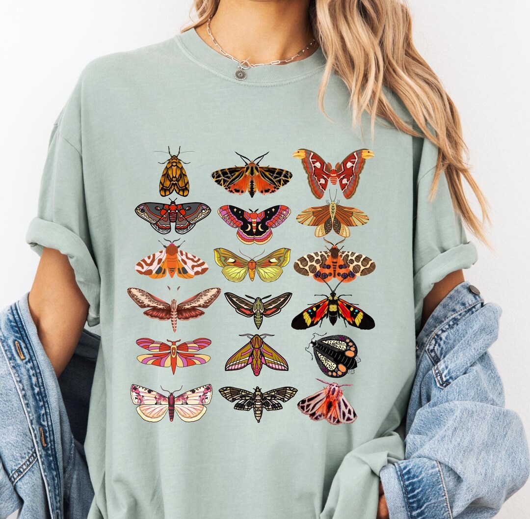 Winged Creatures Shirt Colorful Moths T Shirt Cute Nature Lover Gift ...