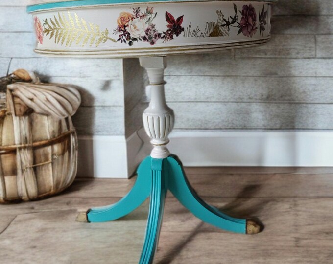 Antique Drum Table, Pedestal Table, Side Table, Lamp Table, End Table ...