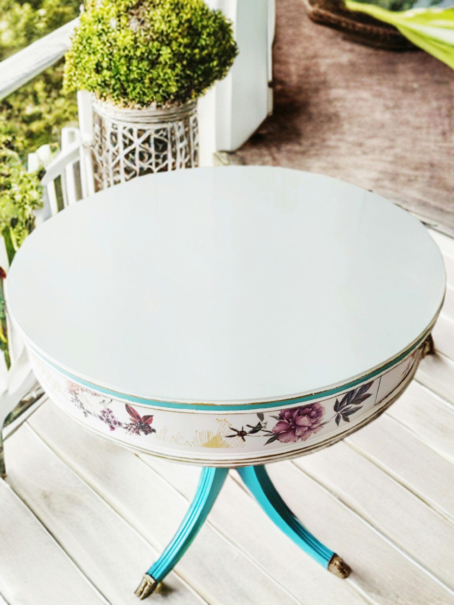 Antique Drum Table, Pedestal Table, Side Table, Lamp Table, End Table ...