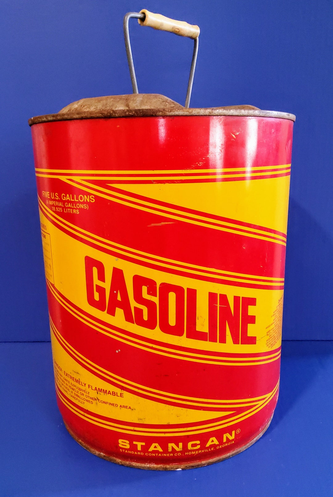 VTG Stancan 4 Gallon Red/yellow Gas Can - Etsy