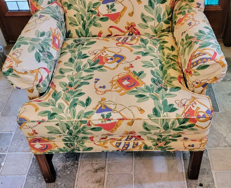 Freshly Custom Reupholstered VTG Wingback Chair W/ Ottoman - Etsy