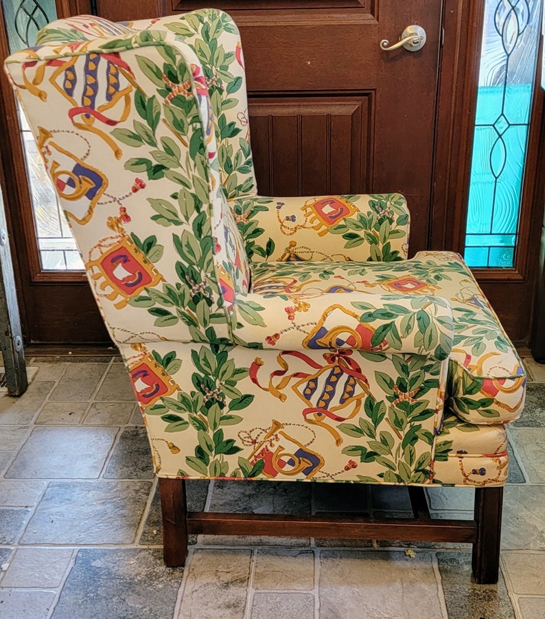 Freshly Custom Reupholstered VTG Wingback Chair W/ Ottoman - Etsy