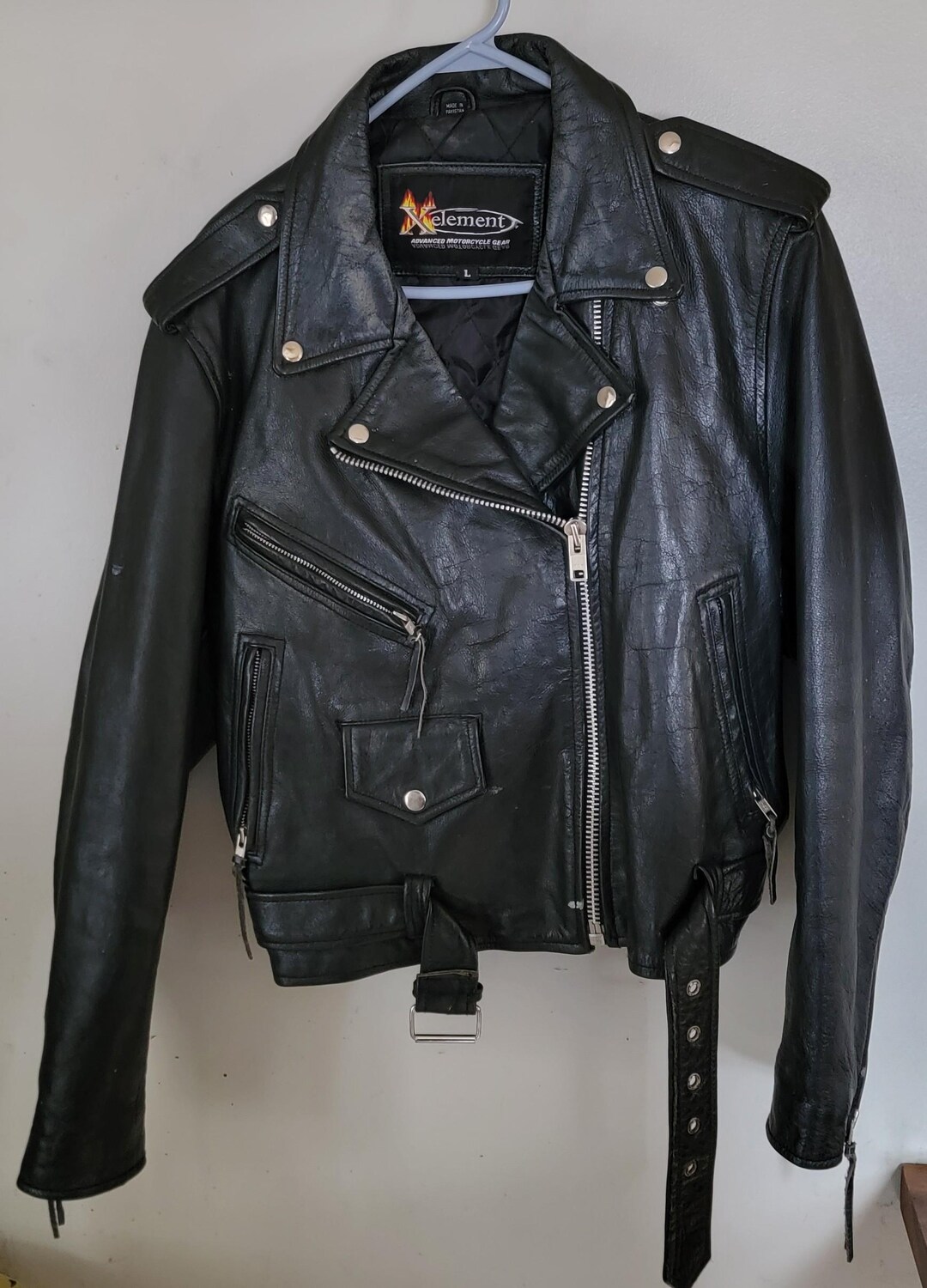VTG Xelement Advanced Motorcycle Gear Black Leather Jacket Sz L - Etsy
