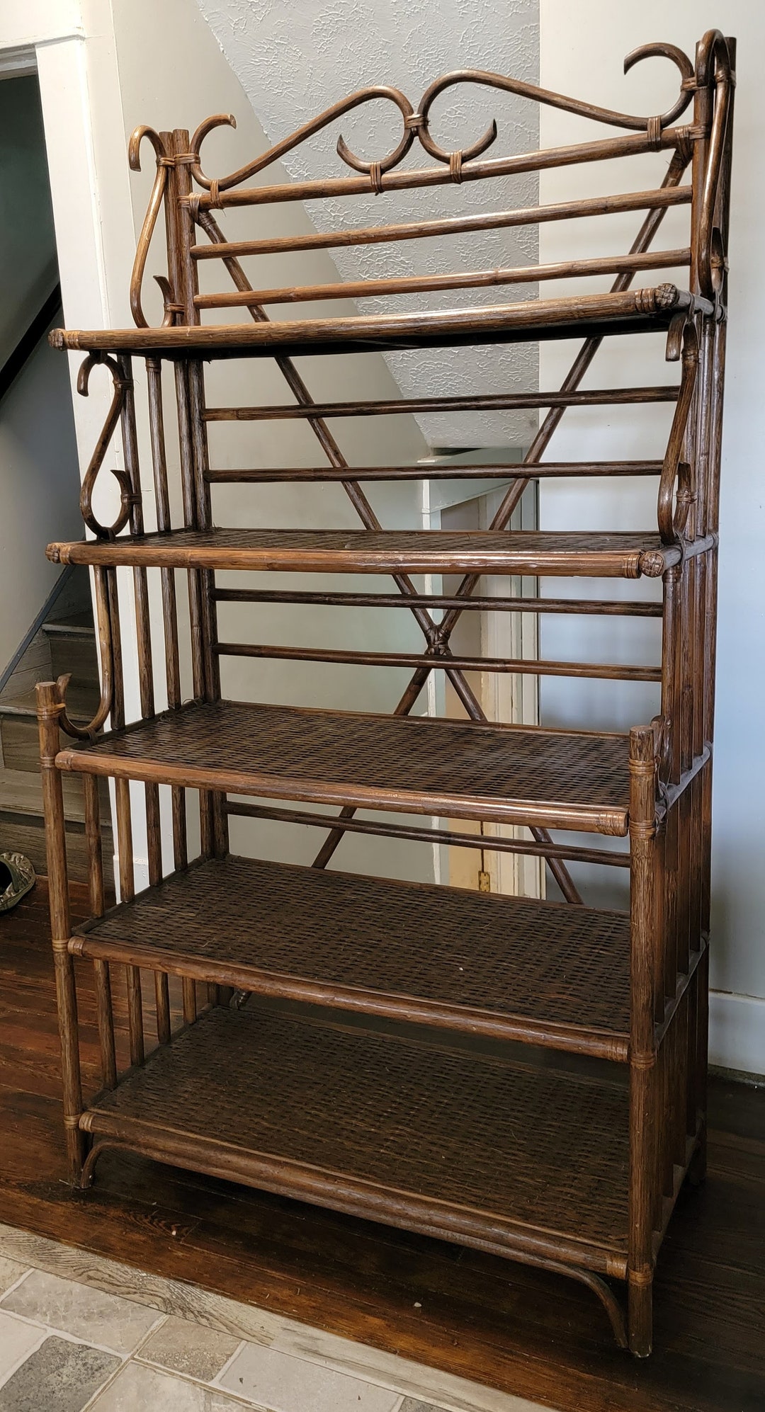 VTG Bamboo & Rattan Bakers Rack/plant Stand - Etsy