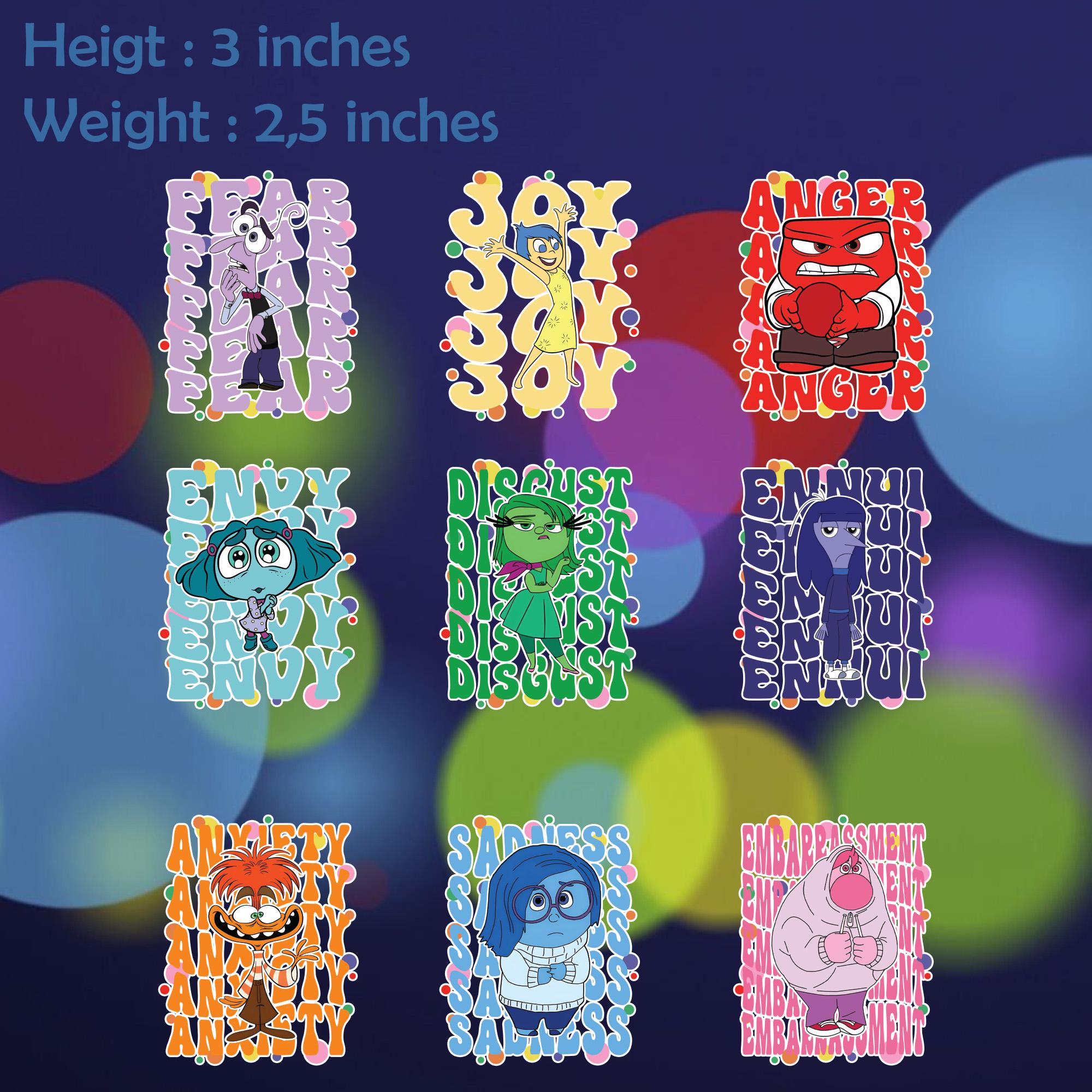 Inside Out 2 Anger Sticker, Inside Out Joy Decal, Anxiety Sticker ...