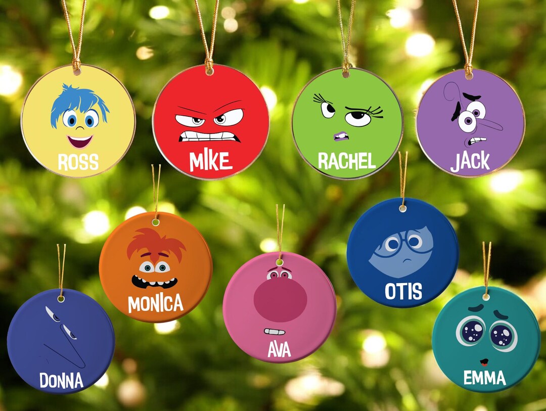 Cute Inside Out Name Ornaments, Holiday Kid Gifts, Xmas Inside Out ...