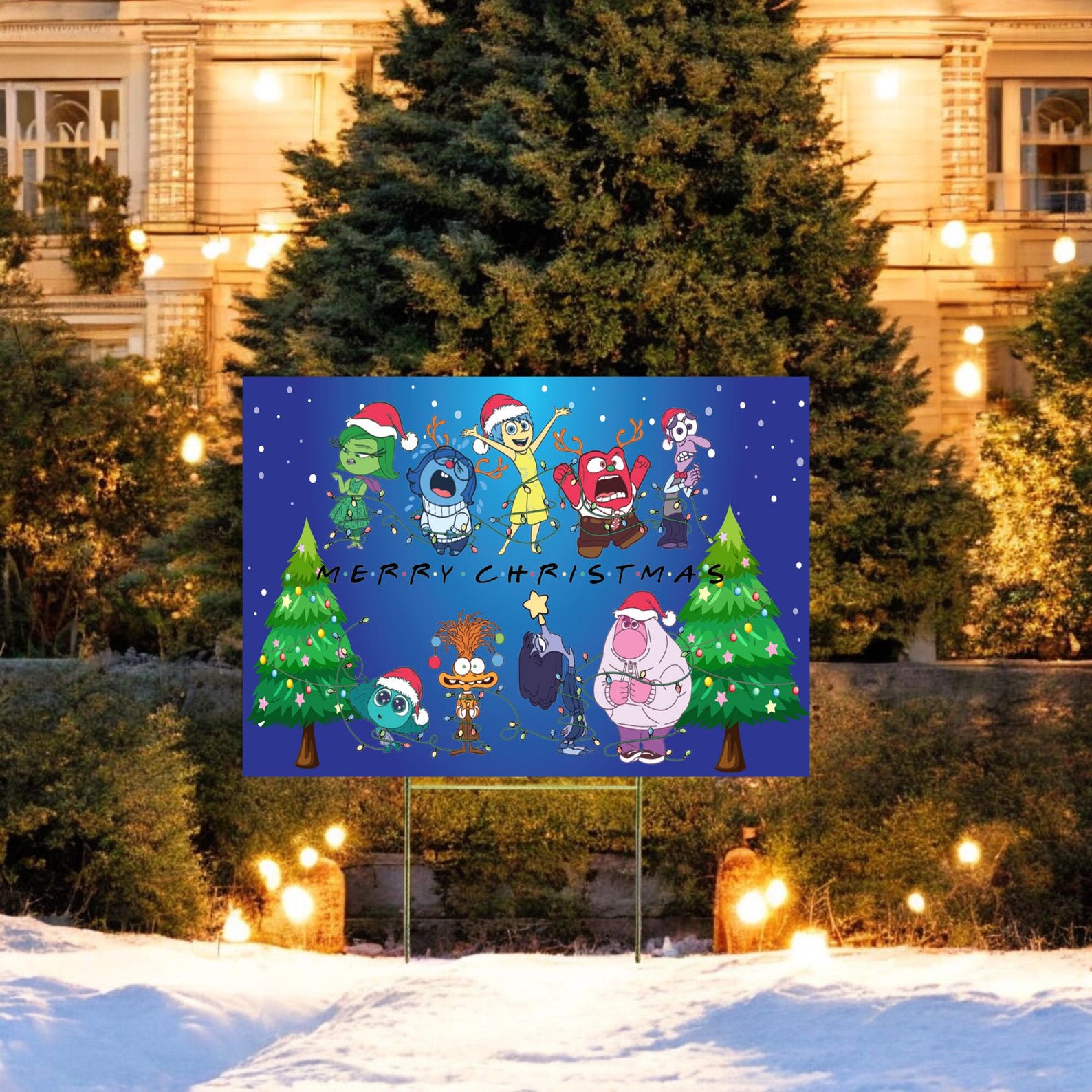 Inside Out Merry Christmas Yard Sign, Christmas Party Inside Out Sign ...