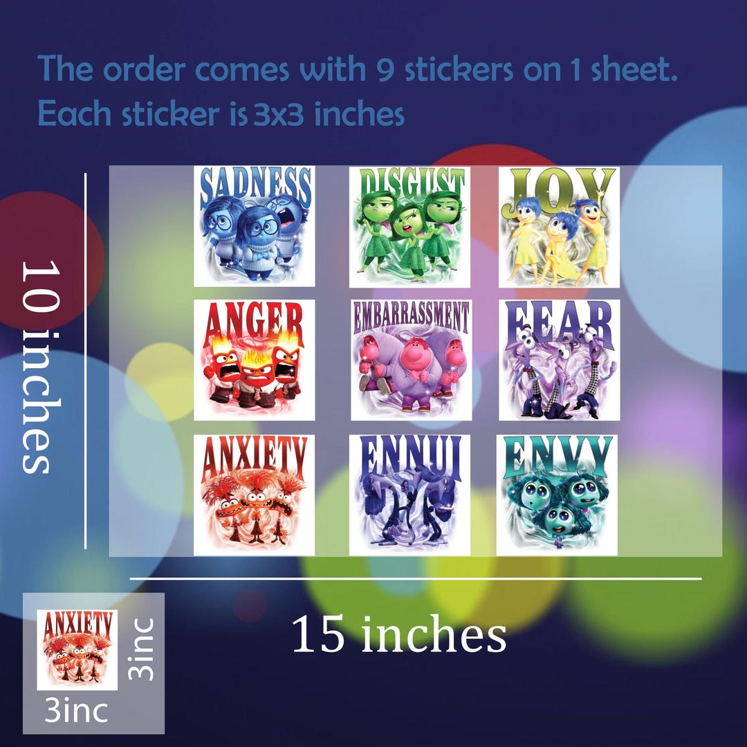 Inside Out Emotion Stickers, Anger Sticker From Inside Out 2, Inside ...