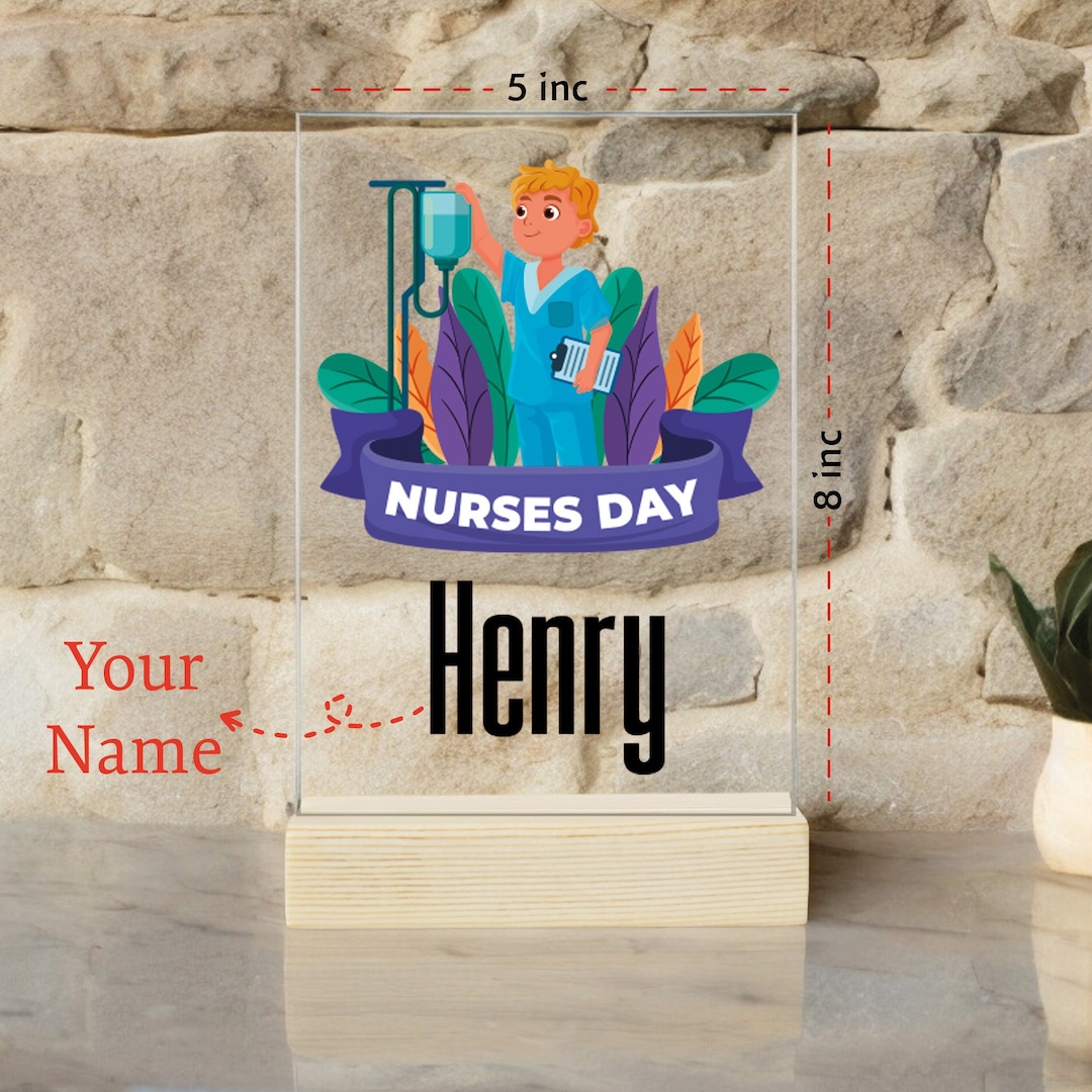 Personalized Nurse Plaque, Custom Name Stand for Nurse, Gift for Him ...