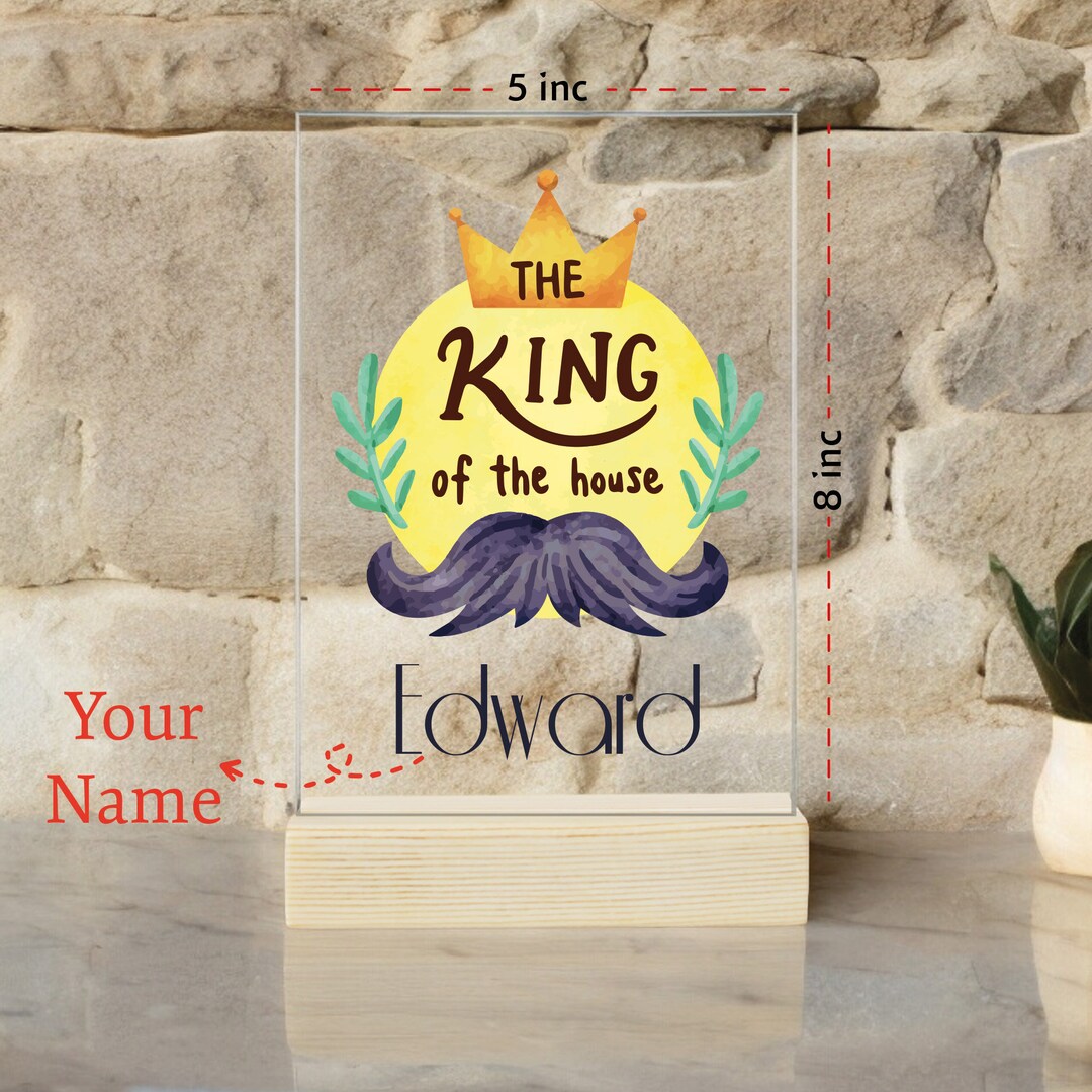 Personalized Acrylic Dad Plaque for Office, Custom Name Stand for Daddy ...