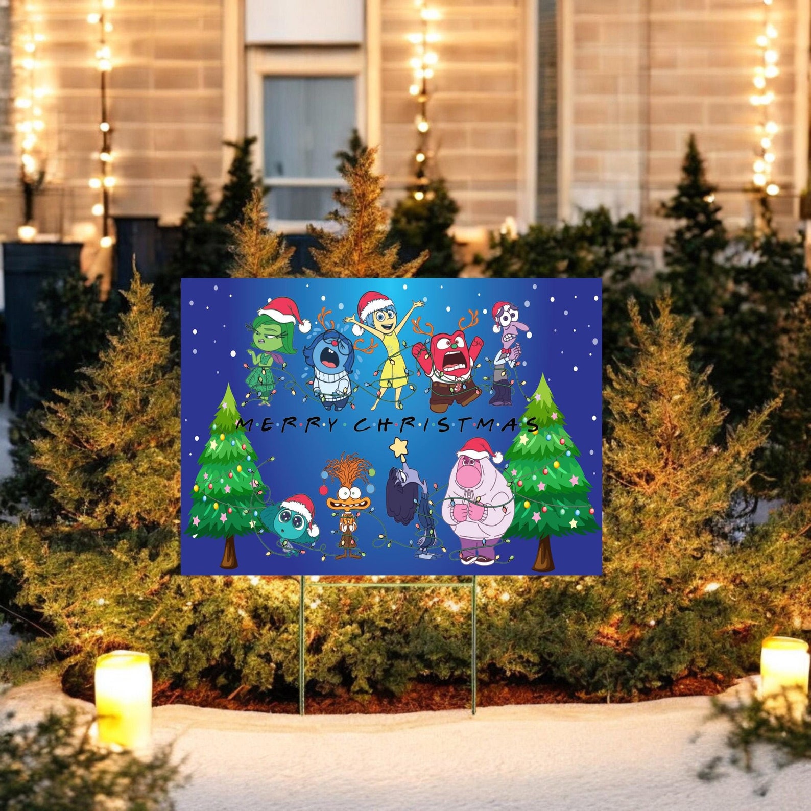 Inside Out Merry Christmas Yard Sign, Christmas Party Inside Out Sign ...