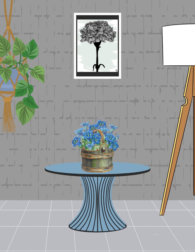 January Birth Flower: Carnation Wall Art - Etsy
