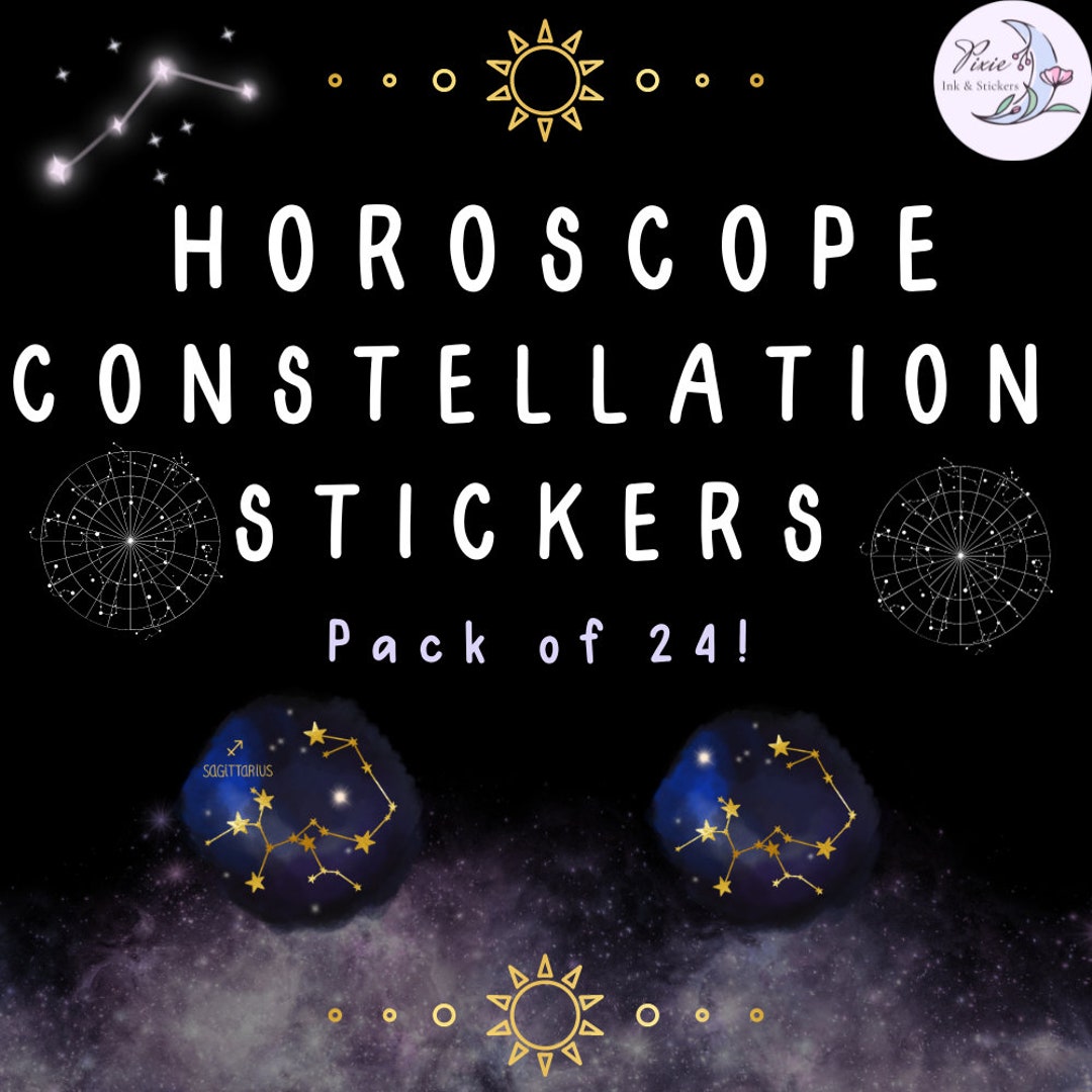 Outer Space Horoscope Constellation Stickers | 24 Stickers | Instant ...