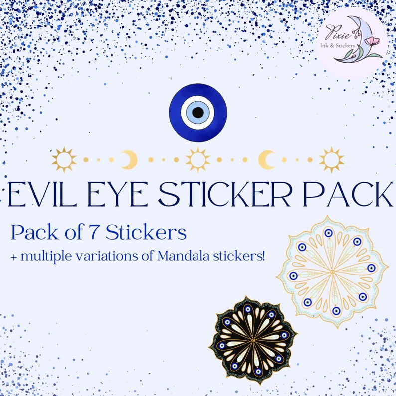 Evil Eye Stickers | 7 Stickers With Additional Variations of the Design ...