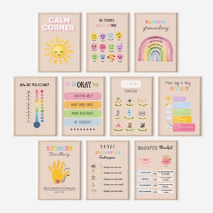 Calm Corner Posters Set: Mindfulness, Breathing Strategies (digital ...