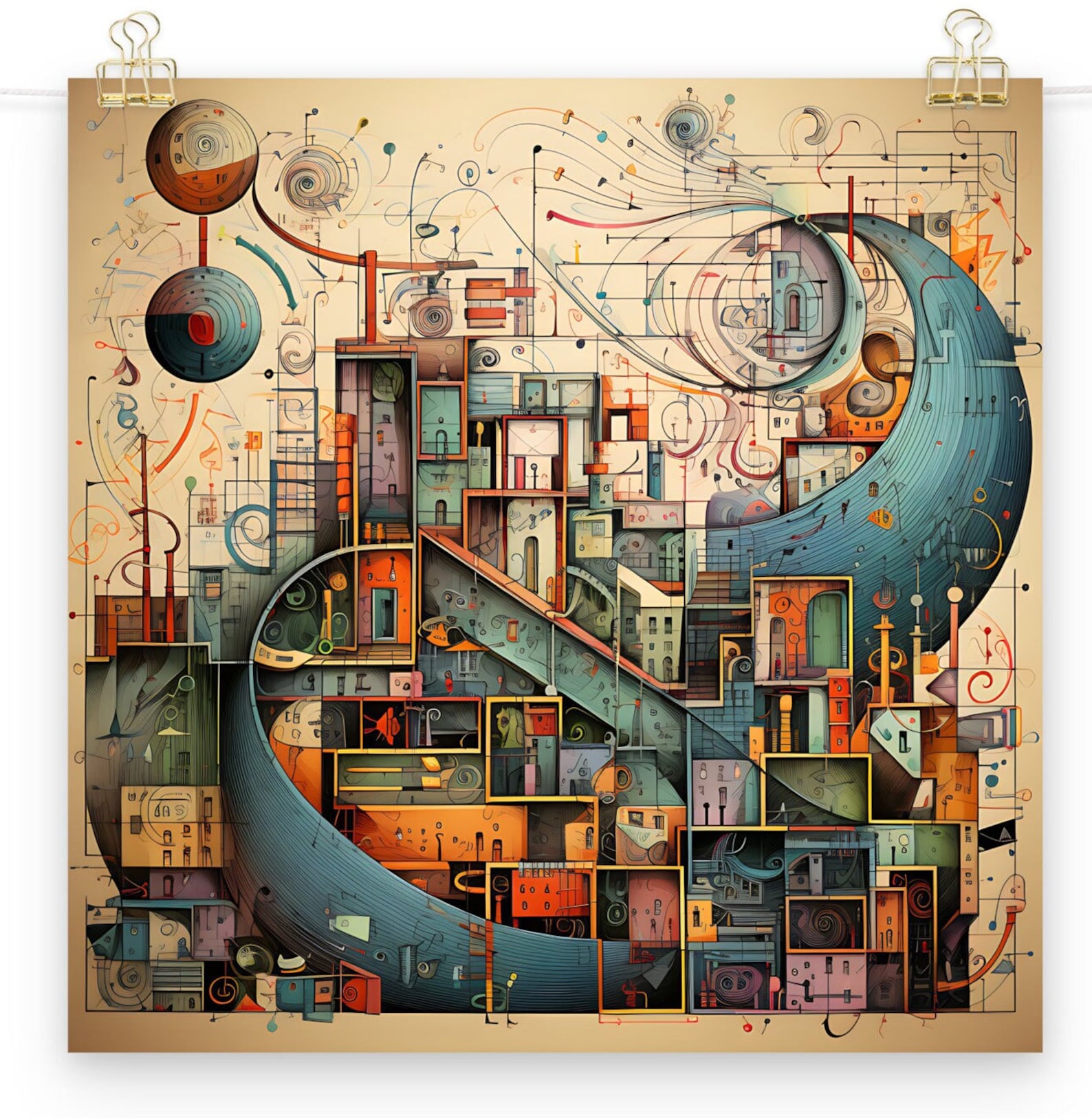 Math Art Abstract Poster | Futuristic - Etsy