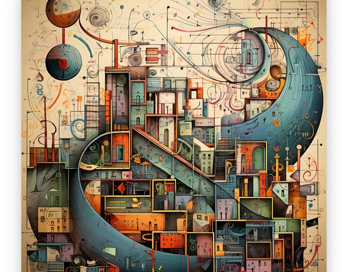 Math Art Abstract Poster Futuristic - Etsy