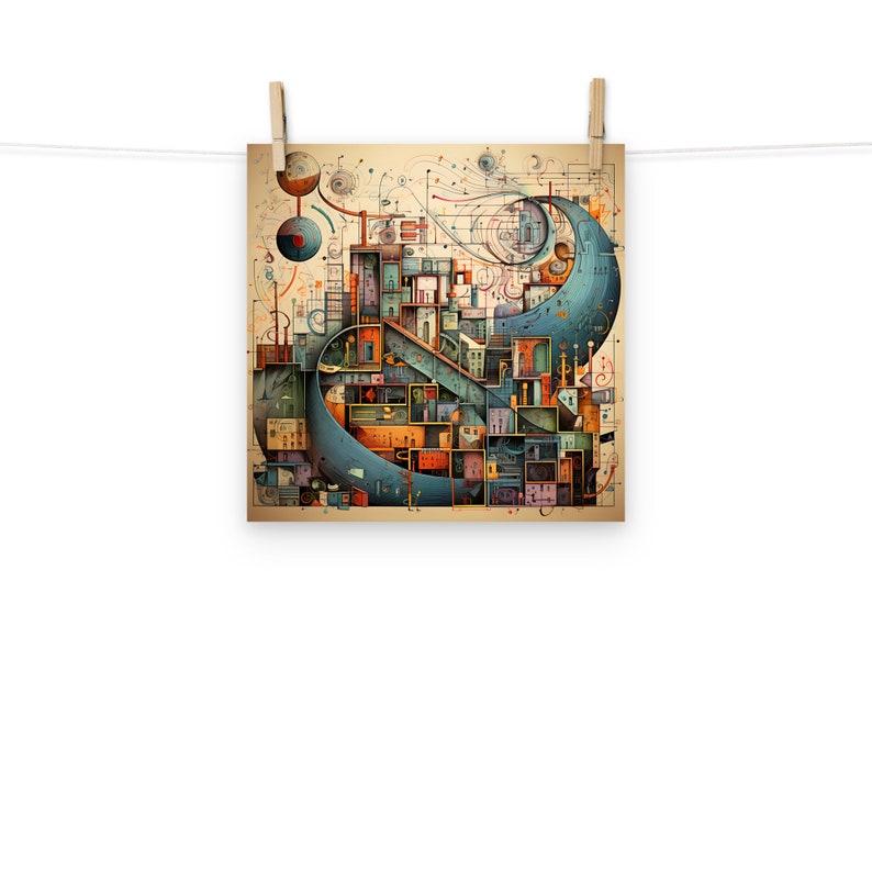Math Art Abstract Poster | Futuristic - Etsy