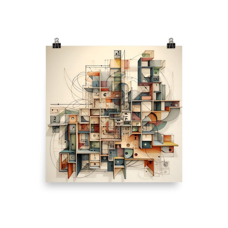 Depth and Dimension Abstract Poster - Etsy Canada