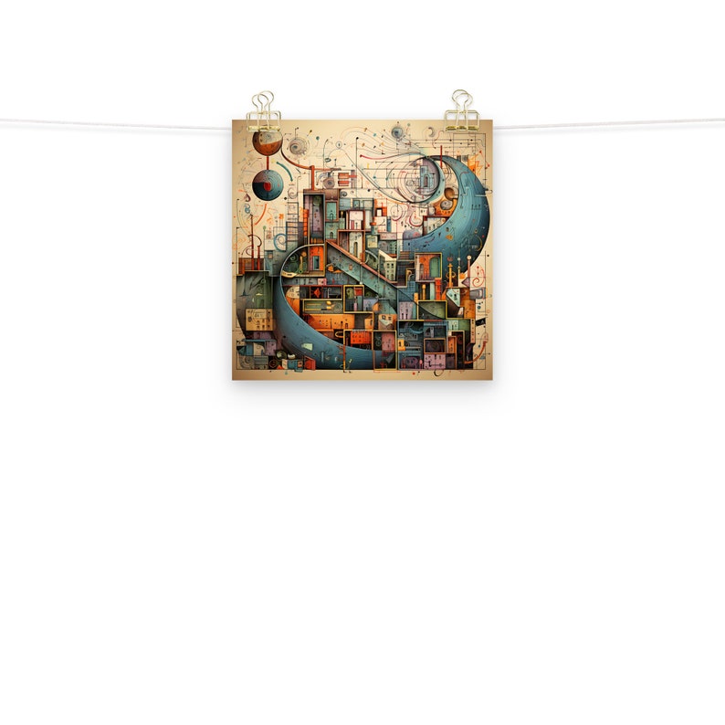 Math Art Abstract Poster | Futuristic - Etsy