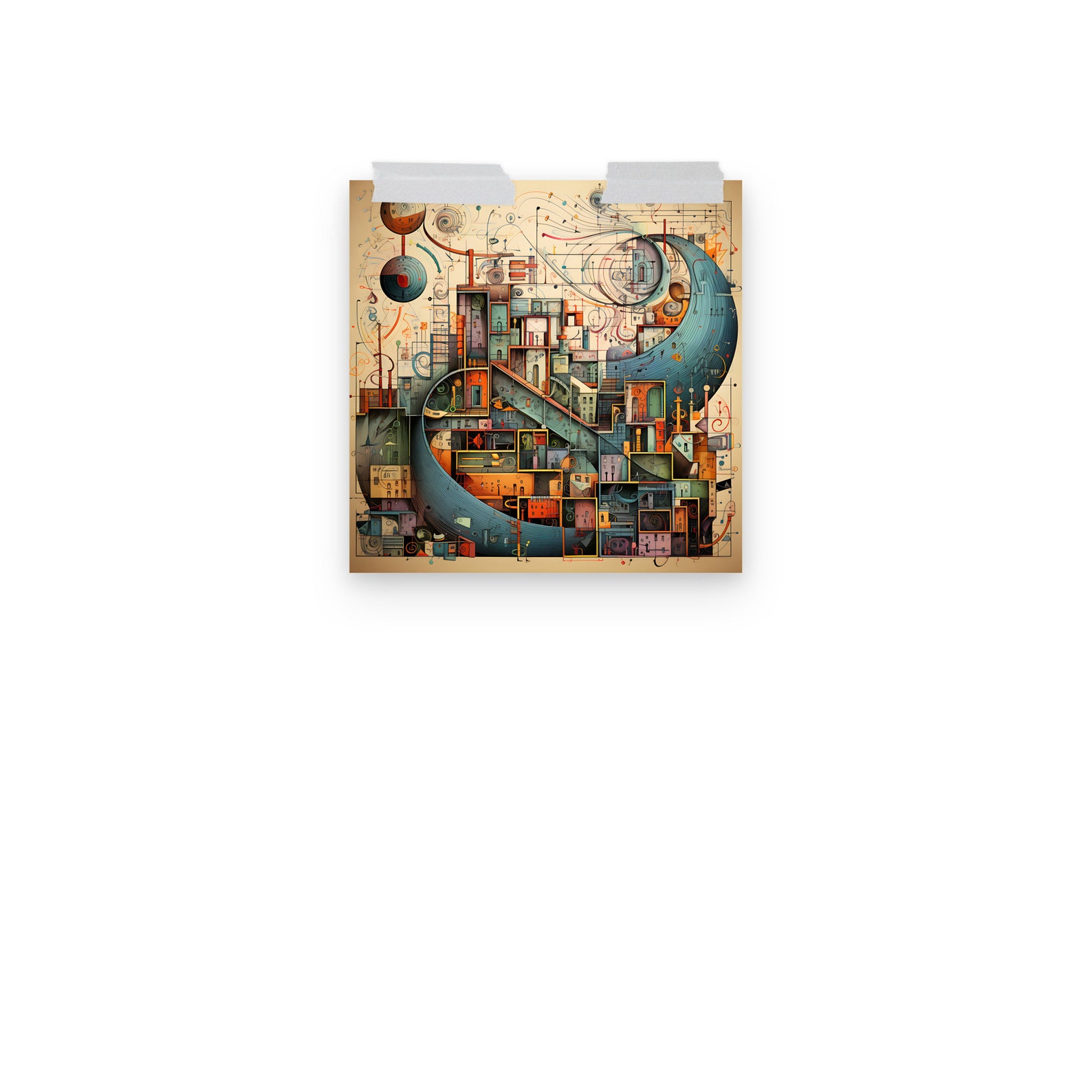 Math Art Abstract Poster | Futuristic - Etsy