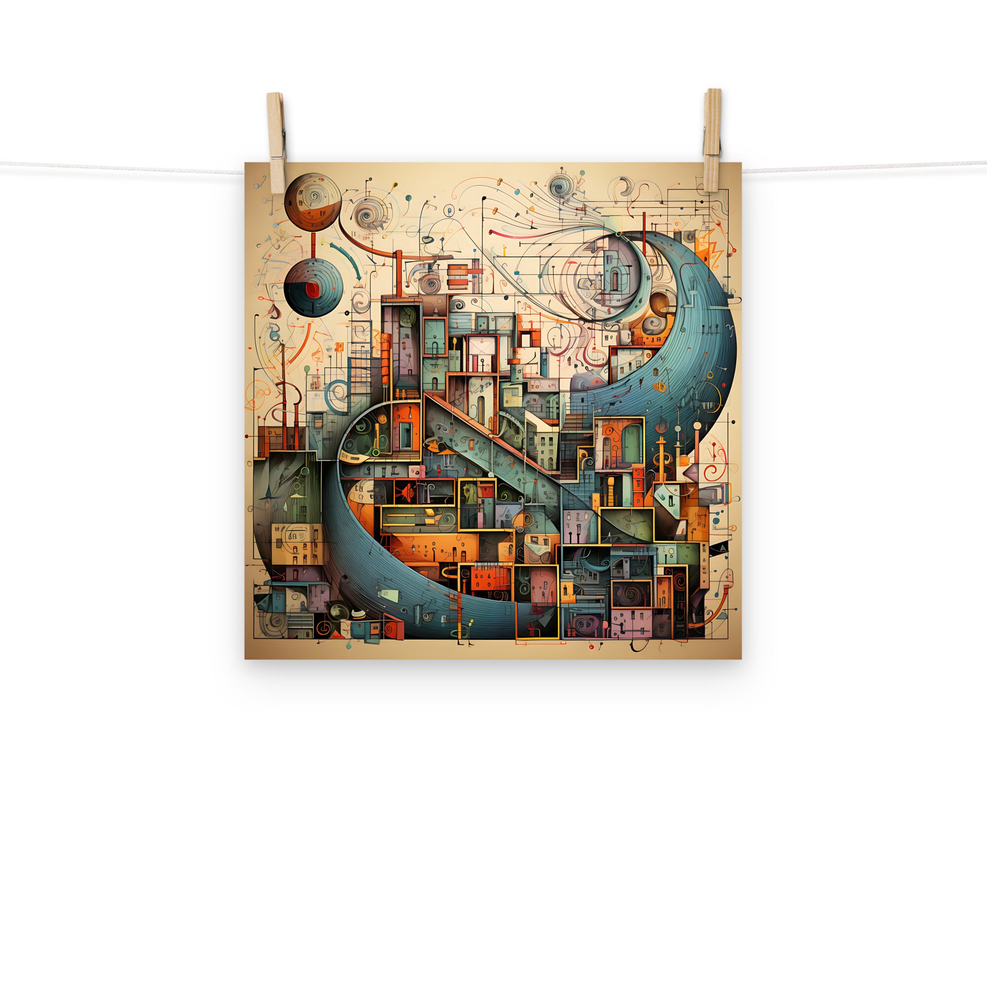 Math Art Abstract Poster | Futuristic - Etsy
