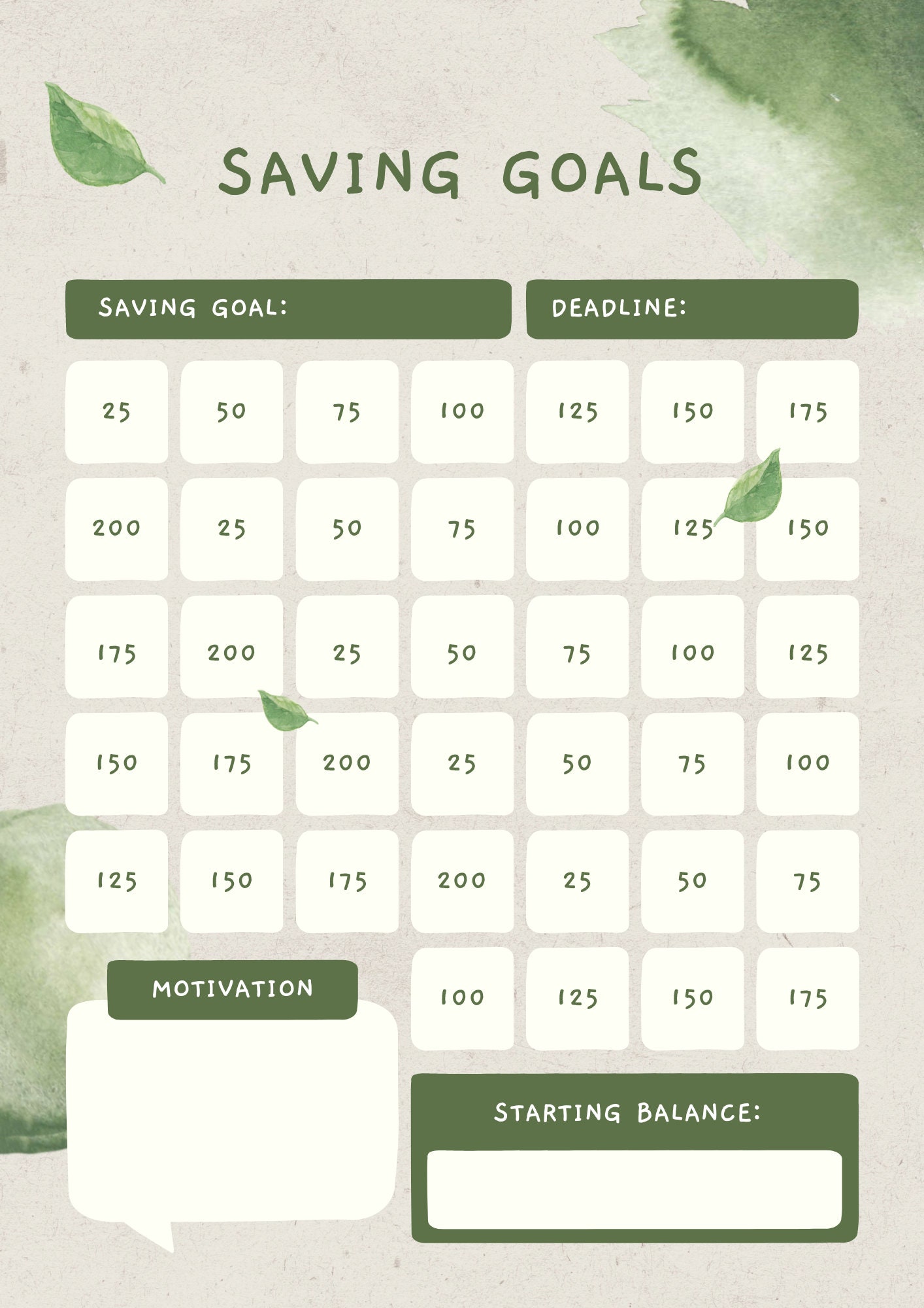 Watercolor Green Budget Planner, Budget Planner Printable, Budget Plan ...