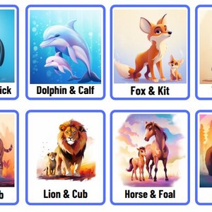 Printable Animals & Their Babies Flashcard Set - Etsy
