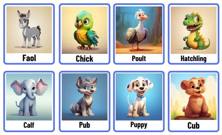 Printable Animals & Their Babies Flashcard Set - Etsy