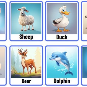 Printable Animals & Their Babies Flashcard Set - Etsy