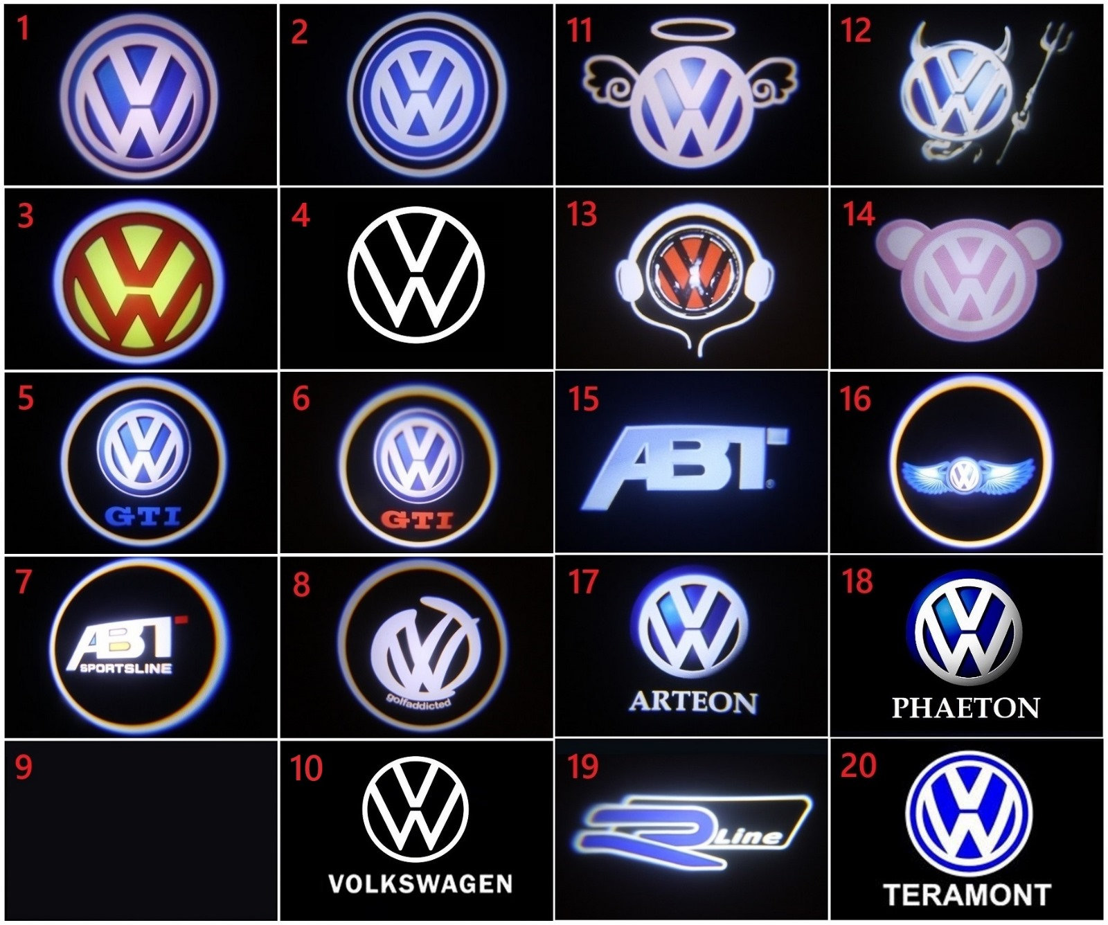 Projectors Lights Door Logo Volkswagen 2 Pcs - Etsy